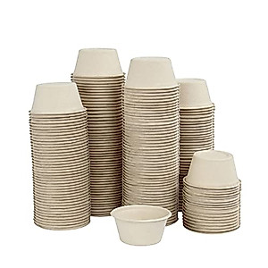 Lot45 Sustainable Small Paper Portion Cups - 2oz Condiment Container Paper Souffle Cups, 200ct Disposable Medicine Cups