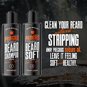 Wild Willies ProGro Beard Growth Shampoo & Conditioner Set for Thicker & Fuller Beard