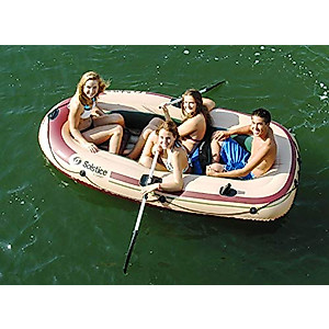 Solstice Swimline Voyager Inflatable 4 Person Fishing Leisure Boat Raft (2 Pack)