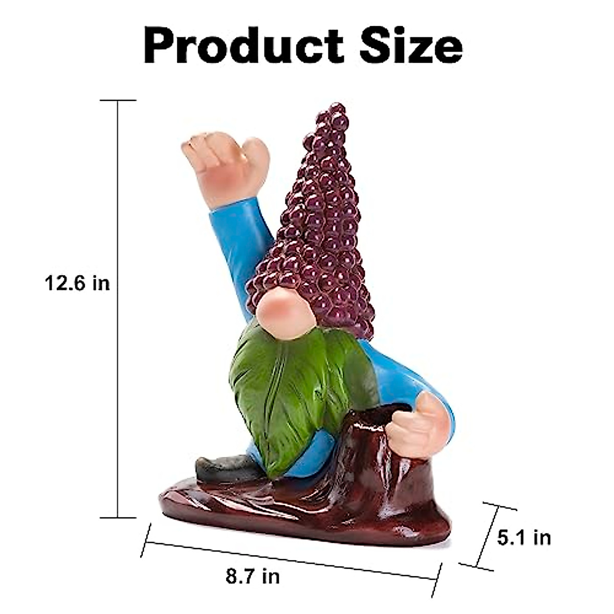 Grape Gnome Wine Bottle Holder, Blue Resin Elf Dwarf Wine Holder Set 1 Can Hold A Goblets Unique Wine Bottle Rack Tabletop Bar Kitchen Party Christmas Decoration Gift for Father/Mother/Wine Lover