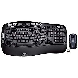 Logitech MK550 Wireless Wave K350 Keyboard and Mouse Combo — Includes Keyboard and Mouse, Long Battery Life, Ergonomic Wave Design with Wireless Mouse (with Mouse)