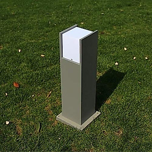 ZMY Outdoor Modern Simple Pillar Light Waterproof Aluminum Metal Post Lighting Acrylic Garden Loft Gate Column Lantern Courtyard Home Villa Decorative Pathway Fixture E27 Edison