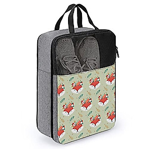 Frcavbin Foxes Heads With Flower Crown Travel Shoe Bag Shoes Carrier with Handle and Zipper Foldable Shoe Puches Organizer for Home storage School starts