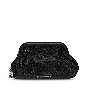 Steve Madden Nikki-R Rhinestone Clutch Crossbody, Black