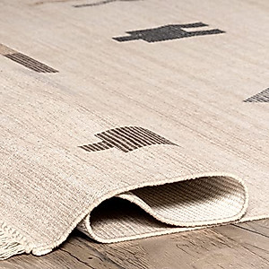 nuLOOM Noémie Tribal Synbols Tasseled Area Rug, 8' x 10', Ivory