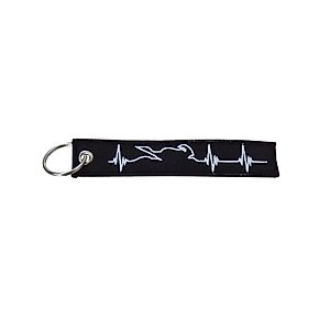 Motorcycles Keychain Nickel Key Chain Ring for Motorbike Scooters Cars and Gifts Bags Backbags Embroidered Heartbeat Design