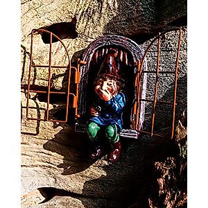 Gnome Tree Decorations Outdoor, Tree Stump Decor, 5.5 Inch Gnomes Garden Decorations, Elf Out The Door Tree Hugger, Funny Back Yard Decor, Garden Peeker Yard Art (Women)