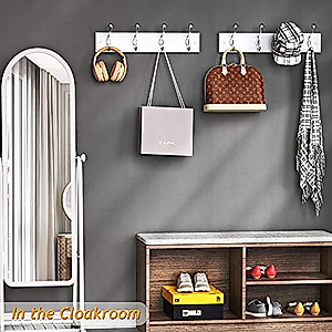 AMADA HOMEFURNISHING Coat Rack Wall Mount 2 Pack, Coat Hooks Wall Hooks Coat Hangers for Wall, Hat Racks Hooks for Hanging Coats Wall Mounted, White