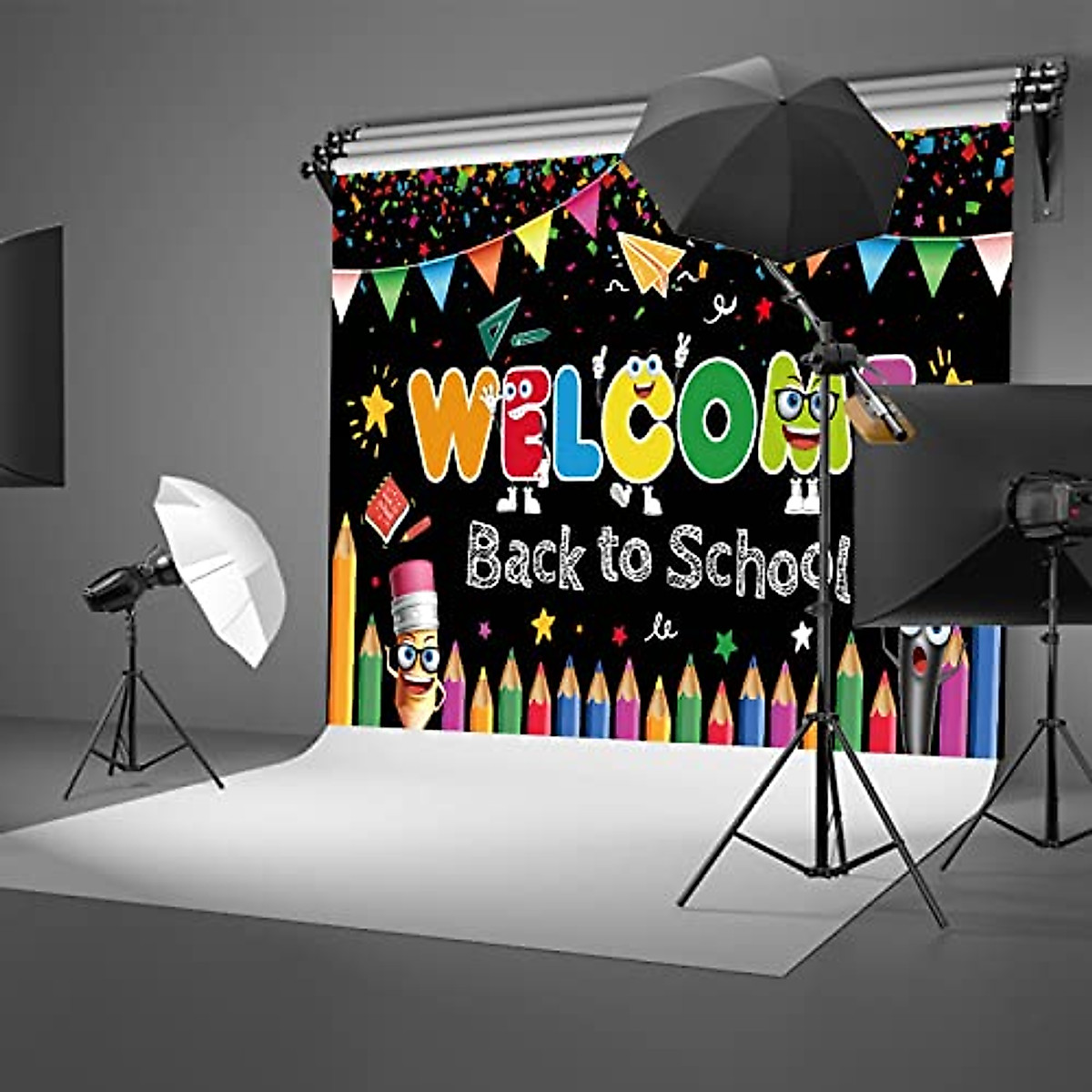 Welcome Back to School Backdrop First Day of School Photo Booth Props Welcome Back Banner for Kids Teacher Students Welcome Back to School Banner Decorations Supplies for Classroom Background Decor
