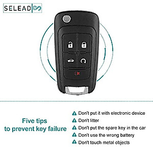 SELEAD Keyless Entry Remote Control Shell CASE Car Key Fob Clicker Transmitter Black 5 Buttons fit for 2010-2017 for Buick for Chevrolet for GMC OHT01060512 2pcs US Stock