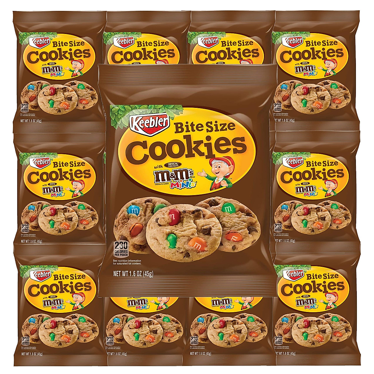 Keebler M&M Cookies, 1.6oz Pouches, 12 Count with Bay Area Marketplace Napkins