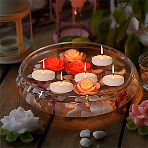 36 Pack White Floating Candles 3 inch Unscented and Non-Dripless Wax Burning for 13-15 Hours, Floating Candles Used for Cylindrical Vases, Centerpieces at Parties and Home Decorations