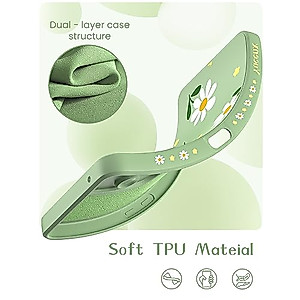 Yucenx for Oneplus Nord n30 5G Case, Girls Women Florals Liquid Silicone Phone Case, Shockproof Anti-Scratch Soft Protection Case with Screen Protectors for OnePlus Nord N30 5G (Grass Green)