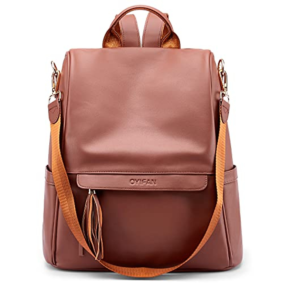 Oyifan Womens Leather Backpack Purse Bookbag Purse Anti-theft Travel Backpack Convertible Handbag