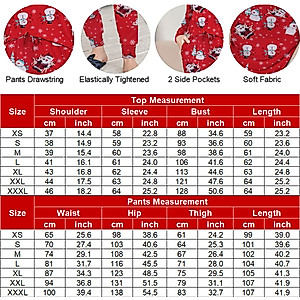 Ekouaer Pajamas Women's Long Sleeve Pj Set Soft 2 Piece Loungewear Sleepwear with Jogger Pants Christmas Print,L
