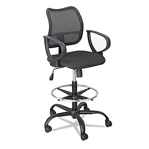 Safco Products Vue Mesh Extended-Height Chair 3395BL, Ergonomic, Breathable Mesh Back, Black, mid-Back