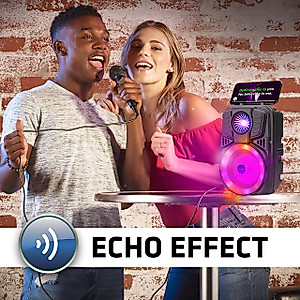 Singsation Karaoke Machine, 5.0 Portable Bluetooth 4" Speaker Dynamic Loudspeaker, Ultimate Karaoke Home System, LED Party Lights for Kids and Adults, Rechargeable Speaker with FM Radio, SD/TF Card