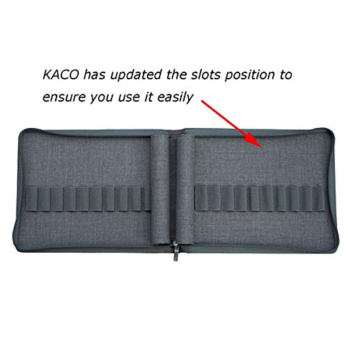 Lanxivi 20 Slots Fountain Pen Case Gray, Waterproof Canvas Pen Holder Display Pouch Bag by KACO