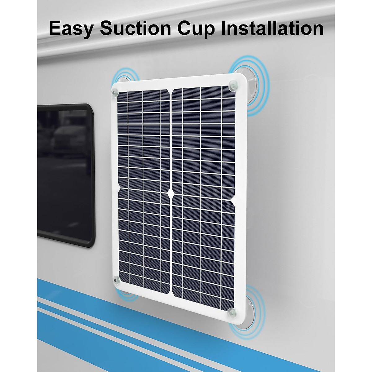 20W Solar Battery Panel Charger, 12V Solar Battery Maintainer, Waterproof Solar Panel Trickle Charging Kit with 3-Color LED Indicator for RV, Car, Automotive, Motorcycle, Boat, Marine, Trailer