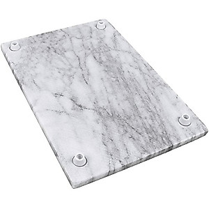 Greenco Marble Cutting Board, 8 x 12, White Marble | Meat Cutting Boards, Fruit&Cheese Board, Butcher Block | Over-the-Sink, Dishwasher Safe Chopping Board Kitchen Set | Large Kitchen Serving Tray