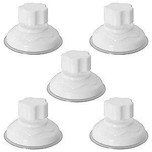 ZRM&E 5pcs 6.5 Dia. Strong Thread Screw Nut Suction Cup Hand Tighten Adjustment Sucker Pull Push Cap Suction Cup with Exhaust Groove Bathroom Kitchen Shelf Accessories (Screw Diameter 8 mm)