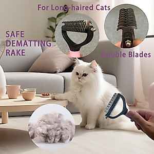 POSAPET Cat Brush Grooming Kit 6pcs - Cat Brushes for indoor Cats Shedding, Dog Brushes Kit for Small Dogs,Cat Brushes for Shedding for Long Haired Cats, Pet Self Cleaning Kit with Flea Comb Set Pink