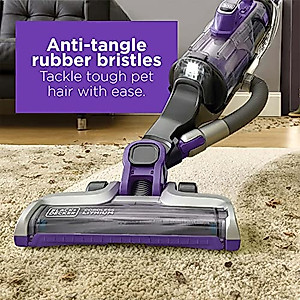 BLACK+DECKER HCUA525JP Cordless 2-in-1 Stick Vacuum, Powerseries Pro 20V Pet Vacuum, Purple