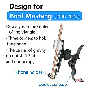LUNQIN Car Phone Holder for 2016-2023 Ford Mustang Auto Accessories Navigation Bracket Interior Decoration Mobile Cell Phone Mount