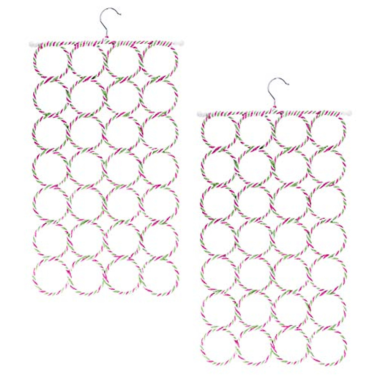 Foldable 28 Ring Hole Slots Space Saving Closet Hanger Scarf, Ties, Belts, Socks Organizer for Home Bedroom, Bathroom, Living Room (2 Pack)