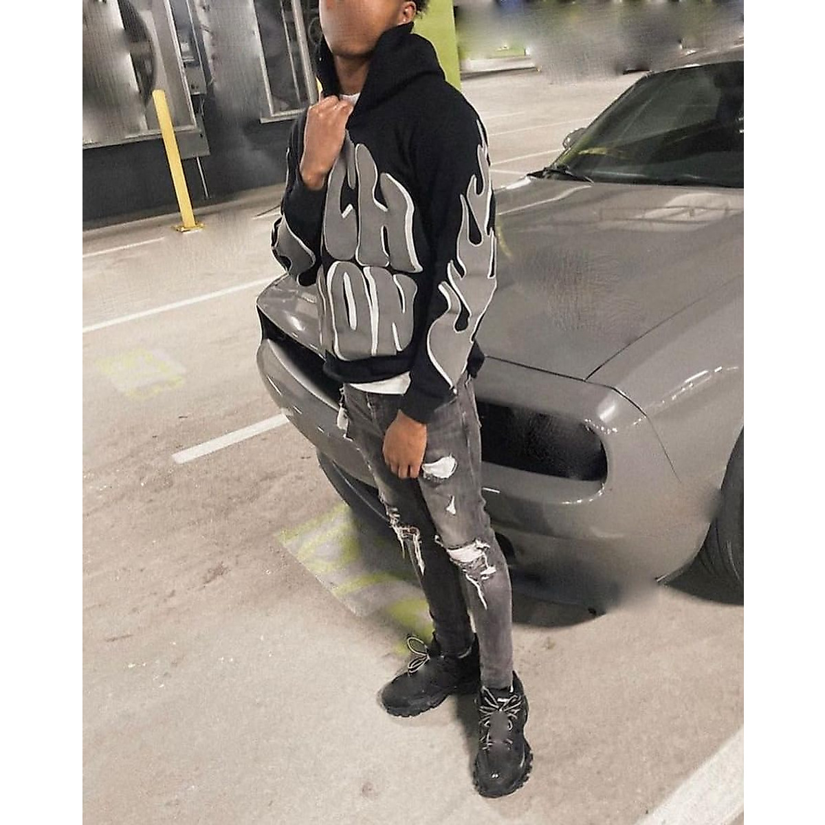 Sunwittafy Y2k Hoodie Men Women Letter Graphic Zip Up Hoodie Star Grunge Pullover Harajuku Sweatshirt Streetwear Jacket E-black