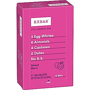 RXBAR Protein Bars, Protein Snack, Snack Bars, Mixed Berry, 12 Count (Pack of 1)