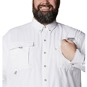 Columbia Men's Bahama II Long Sleeve Shirt, White, Medium