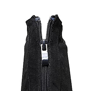 HIPPOSEUS Women's Dancing Boots Closed-toe Ballroom Party Latin Salsa Performance Ankle Dance Shoes Black 8 US