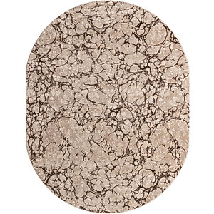 Unique Loom Oasis Collection Area Rug - Breeze (8' x 10' Oval, Brown/ Beige)