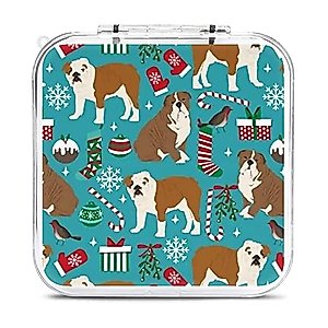 English bulldogs christmas fabric cute xmas design english bulldogs christmas fabrics cute d Game Card Case for Swítch Protective Portable Case Box with 12 Cartridge Slots