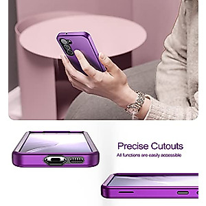 WeLoveCase Galaxy S23 5G 3-in-1 Heavy Duty Protection, Hybrid Shockproof TPU Bumper, Full Body Protective Cover - 6.1 Inch, Purple