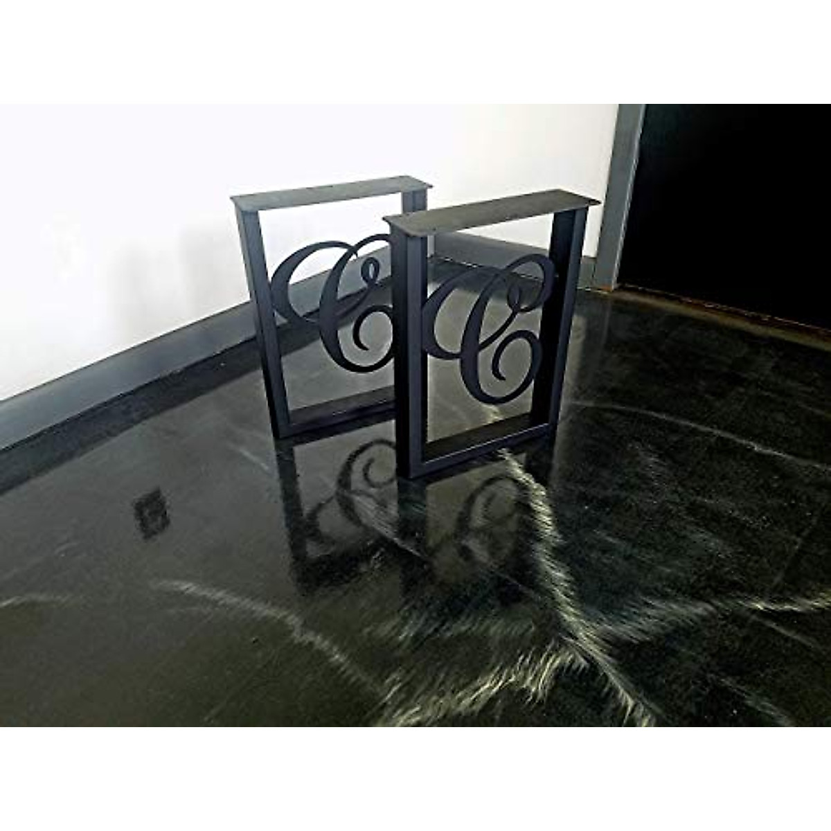 Metal Table Legs, Rectangular Monogram Style - Any Size and Color