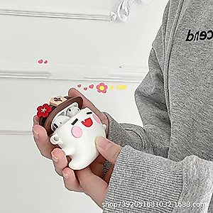 Wei-Secret Used forAirpods 1&2 Charging Case Cover , Cute Cartoon Anime AirPods Case ,Silicone Airpods Cover with Keychain (Hu Tao-1&2)