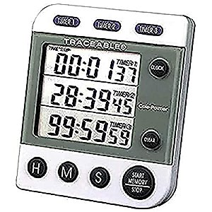 Digi-Sense Traceable Triple-Display Three-Channel Digital Timer with Calibration