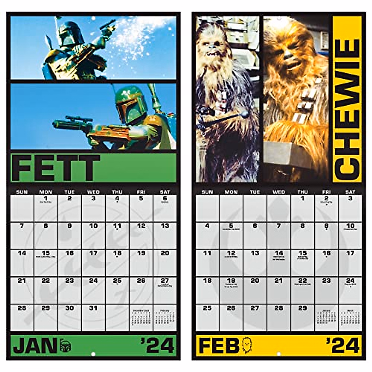 2024 Star Wars: Saga Mini Wall Calendar & Push Pins