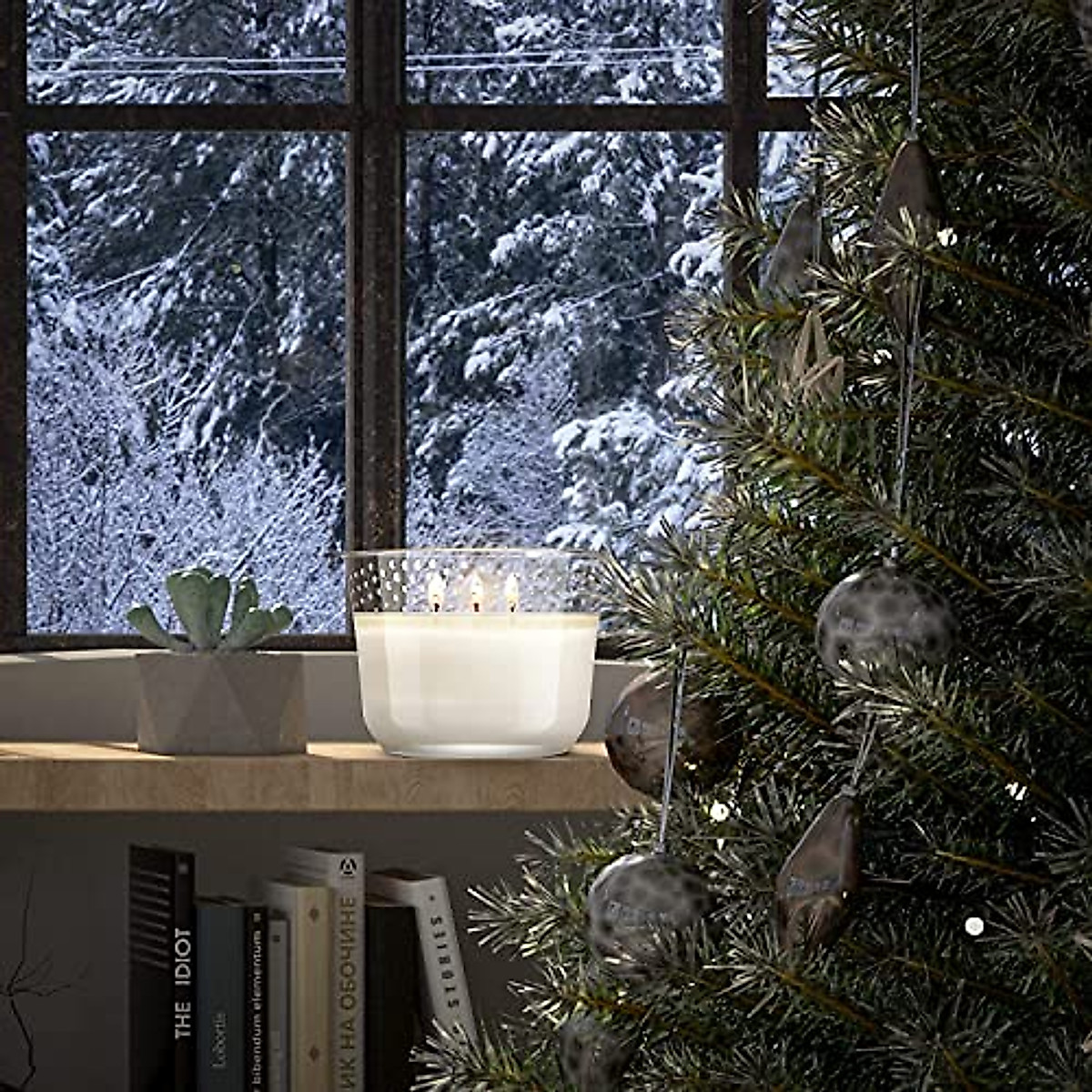 Glade Candle, Fragrance Candle Infused with Essential Oils, Air Freshener Candle, 3-Wick Candle (Snow Much Fun)