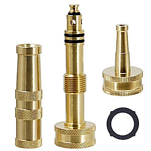 Twinkle Star Solid Brass Heavy Duty Adjustable Twist Hose Nozzle Jet Sweeper Nozzle, TWIS3231