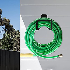 Sageme Hose Holder- Heavy Duty Metal Hose Hanger Wall Mount, Hook for Garden Hose/Expandable Hose/Hose Reel/Water Hose/Pocket Hose/Flexable Hose/Magic Hose (Black)