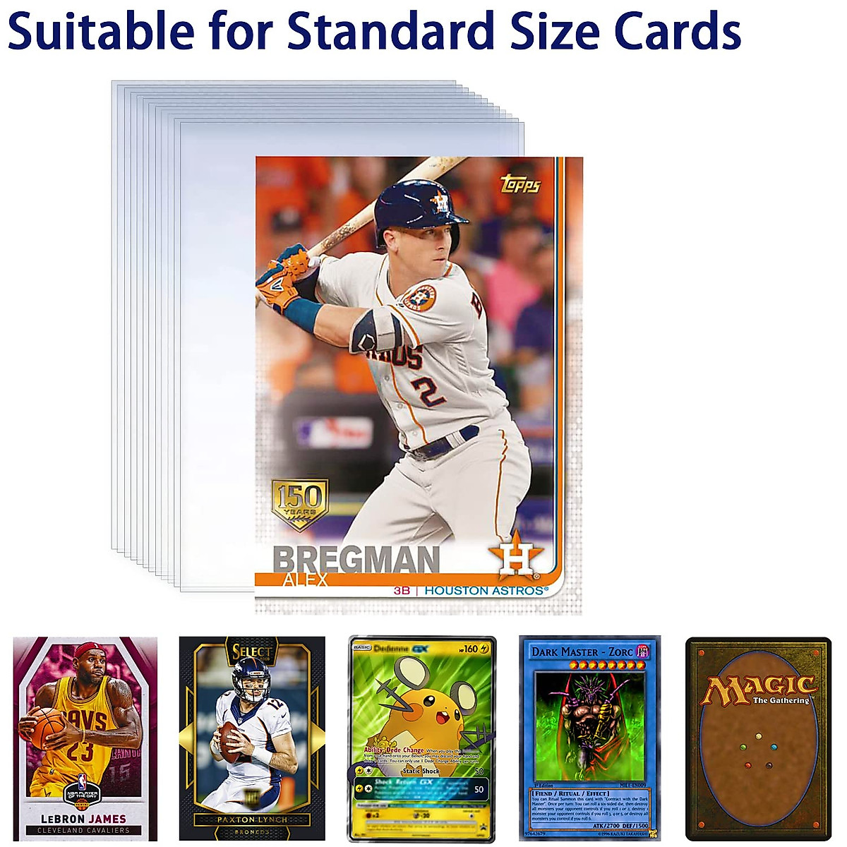 100 Pcs Ultra-Clear Card Sleeves for Standard Size Trading Cards, Soft Protective Card Sleeves for Sport Cards, Game Cards, Inner Card Protector 2.5" X 3.5" for Game Cards, Baseball Cards