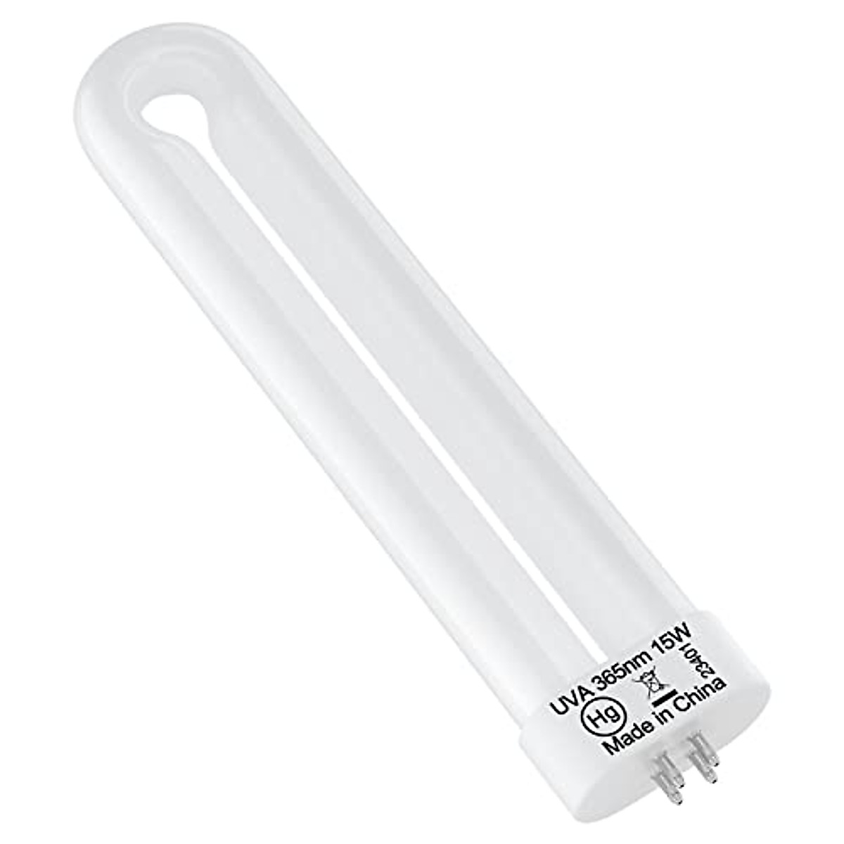 DUNAGA Replacement Bulb for T9, T6, T8 Bug Zapper, 15W, 4-Pin Base, U-Shaped Twin Tube Bulb, White-1