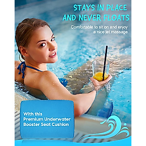 AOSYCO Hot Tub Booster Seat, Non-Slip Weighted Spa Pillow for Adult, Quick Dry Bathtub Cushion for Outdoor Indoor Bath, Bathroom Hottub Massage Accessories at Home, with Washable Mesh Cover