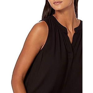 Amazon Essentials Women's Sleeveless Woven Shift Dress, Black, X-Small