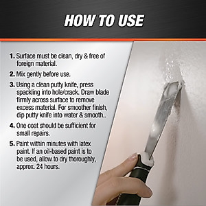 Dap 12140 Fast N Final Interior Exterior Spackle, 1/2-Pint,White, 8 Fl Oz (Pack of 1)