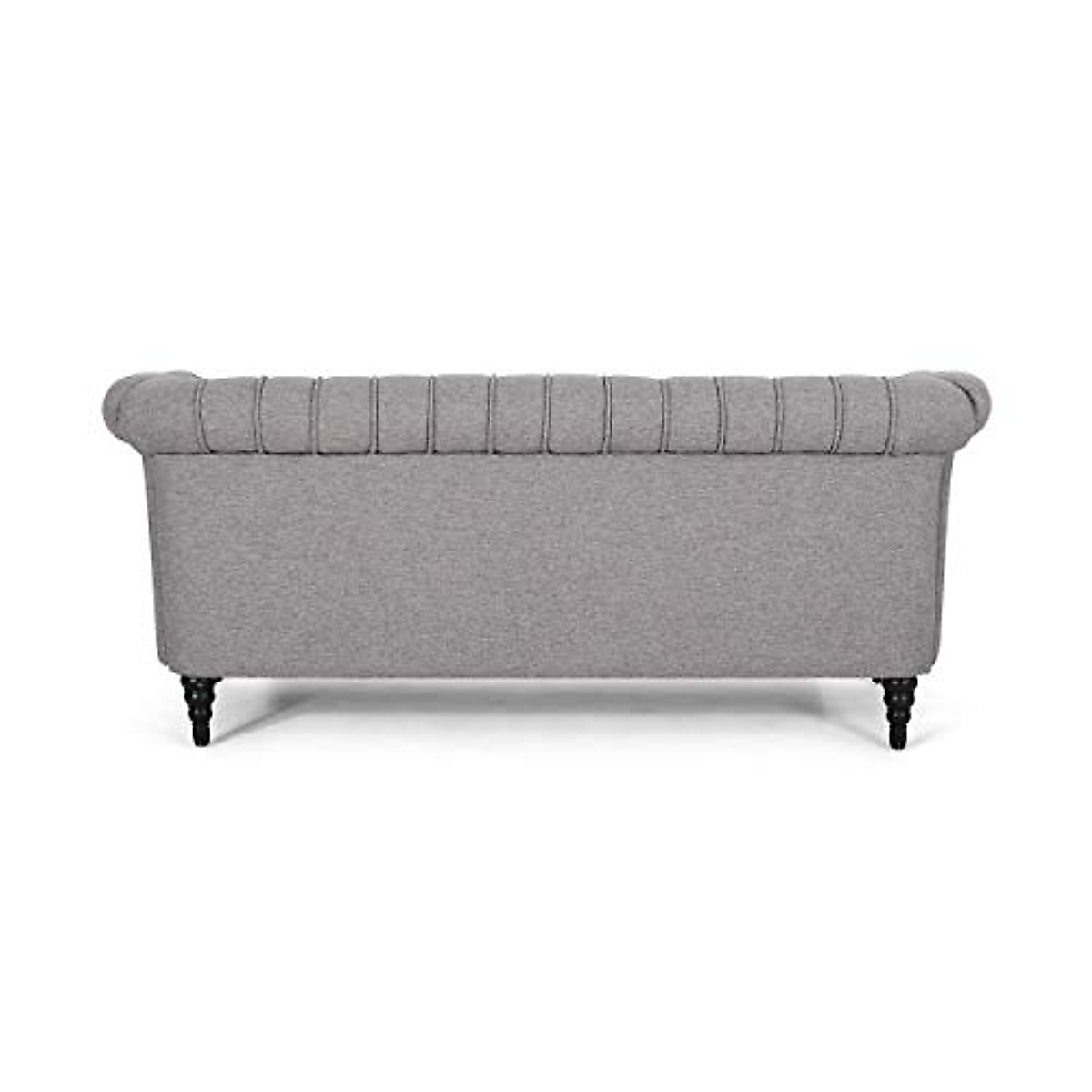 Christopher Knight Home Edgar Traditional Chesterfield Sofa with Tufted Cushions, Gray and Black