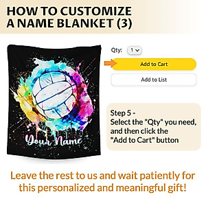 Personalized Volleyball Blanket Gift, Soft & Cozy Throw for Volleyball Fans, Custom Volleyball Blanket for Teen Girls Boys, 40 * 50 Inches Sport Throw Blanket Fuzzy Blankets for Couch Sofa